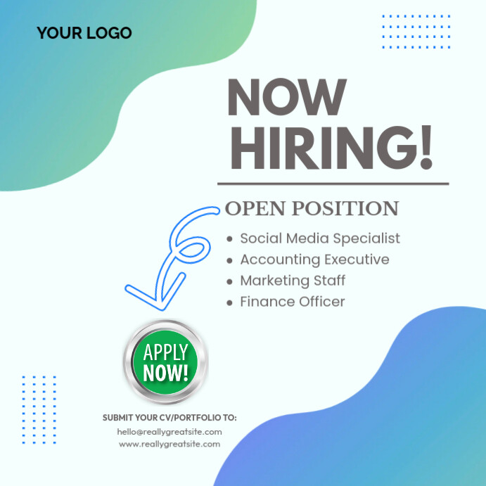 White Modern & Minimal Hiring Square (1:1) Template | PosterMyWall