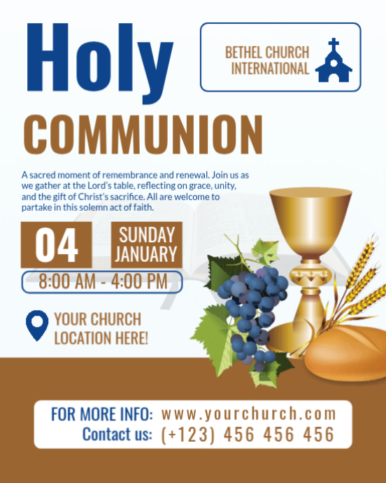 White Modern & Minimal Holy Communion Service Instagram Portrait ...