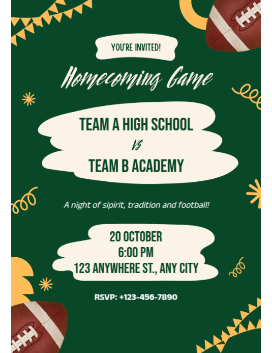 Copy of White Modern & Minimal Homecoming Game Flyer (us Letter ...