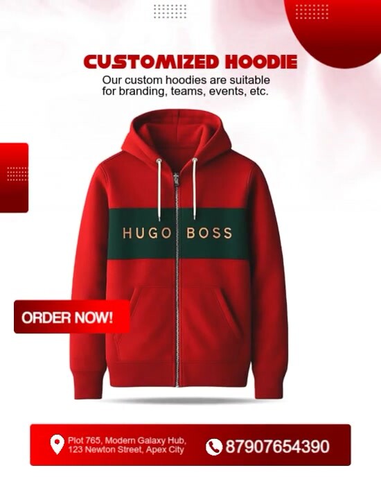 White Modern & Minimal Hoodie Promo Sale Template Instagram Portrait ...