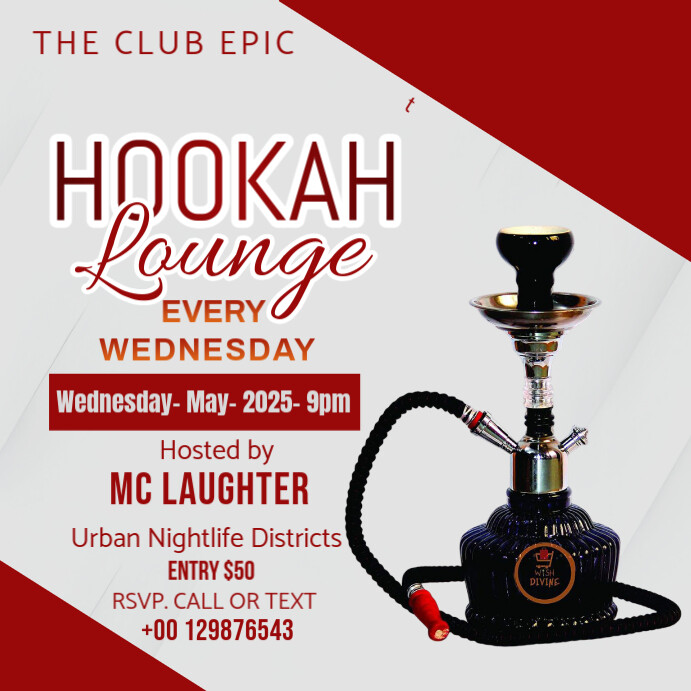 Copy of White Modern & Minimal Hookah Lounge Instagram Post | PosterMyWall