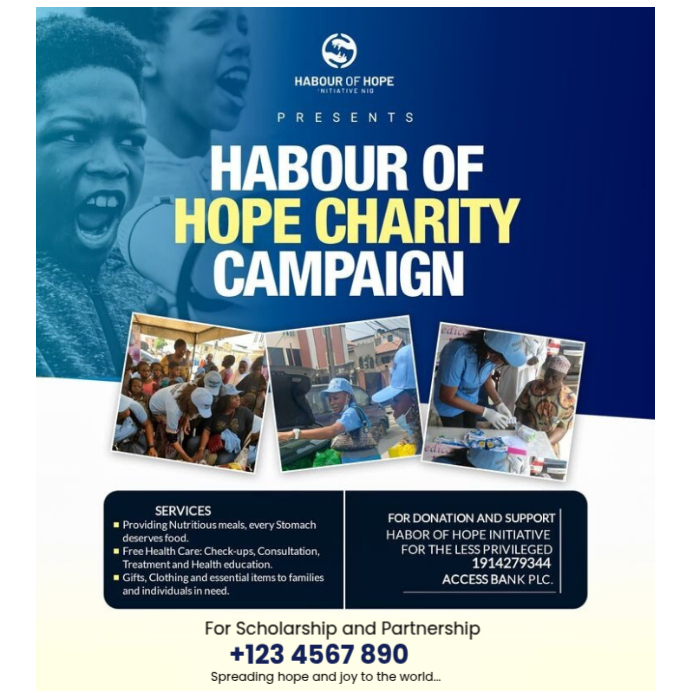Copy of White Modern & Minimal Hope Charity Campaign Flyer Template Instagram Post | PosterMyWall