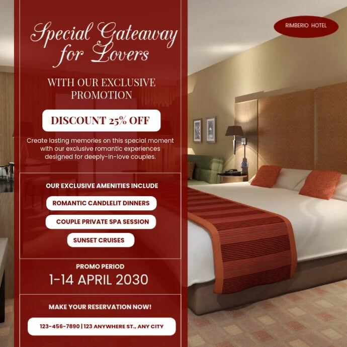 White Modern & Minimal Hotel Promotion Pos Instagram Template ...