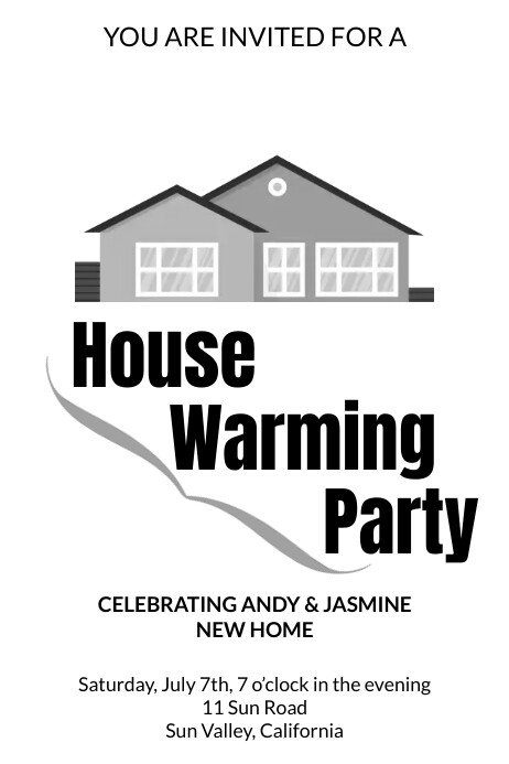 White Modern & Minimal House Warming Poster Template | PosterMyWall