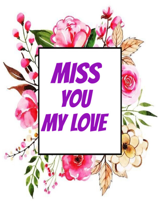 White Modern & Minimal I Miss You Flyer (us Letter) Template | PosterMyWall