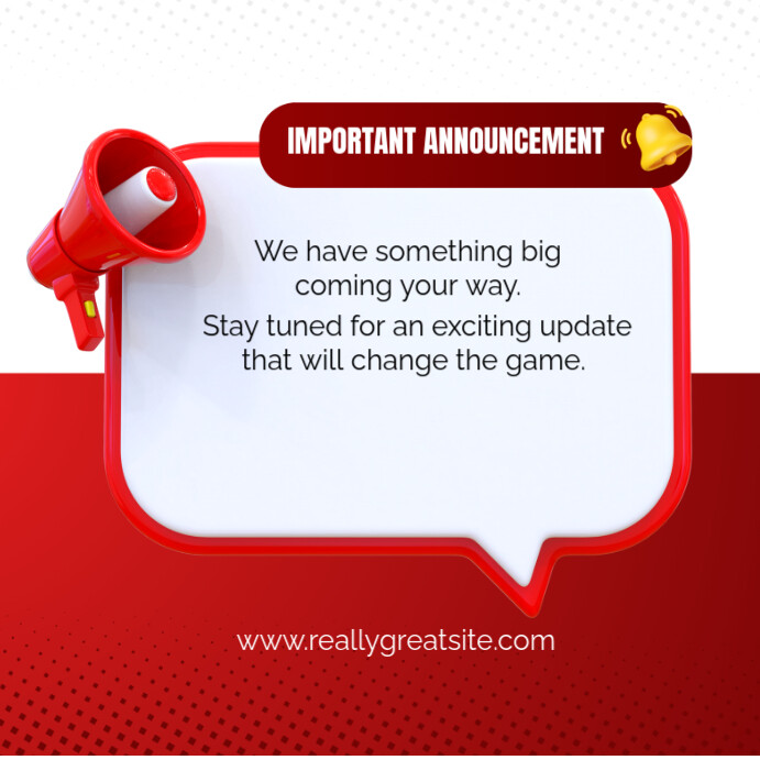 Copy of White Modern & Minimal Important Announcement Instagram Post ...