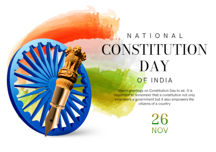 White Modern & Minimal Indian National Constitution Day Wish Flyer ...