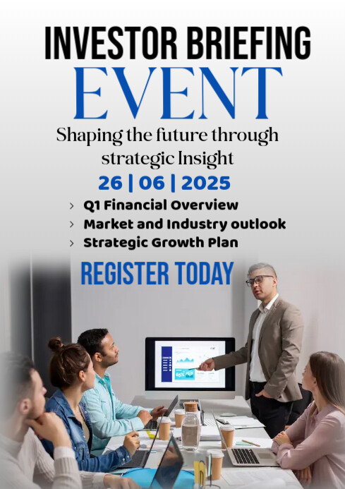 Copy of White Modern & Minimal Investor Briefing Event A1 | PosterMyWall