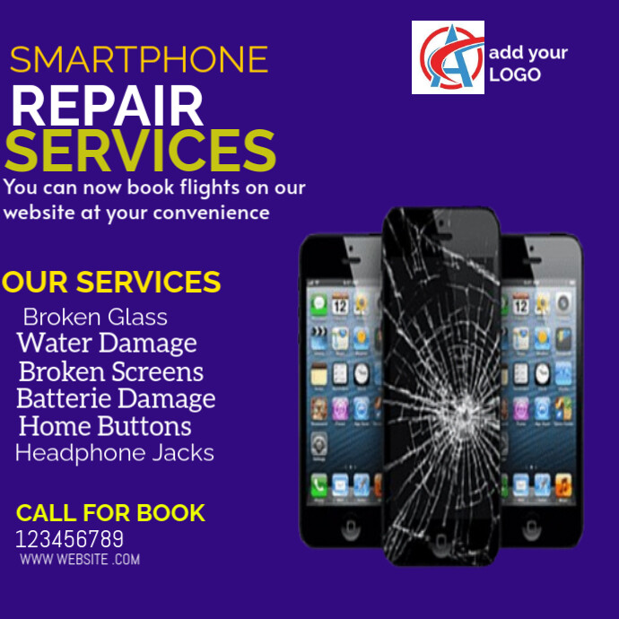 Plantilla de White Modern & Minimal Iphone Repair Logo | PosterMyWall