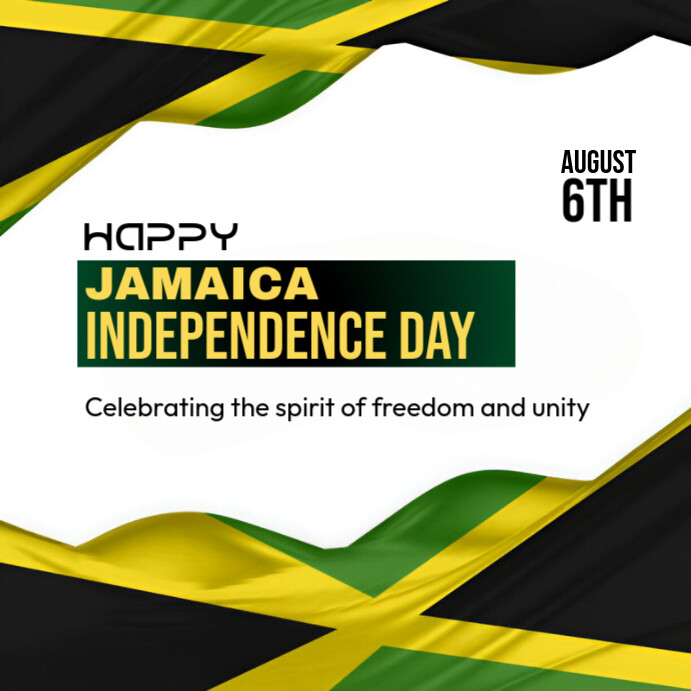 White Modern & Minimal Jamaica Independence Day Celebration Flyer Instagram Post Template ...