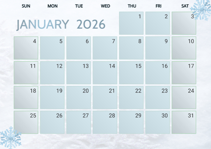 White Modern & Minimal January 2025 Calendar Printable A4 Template ...
