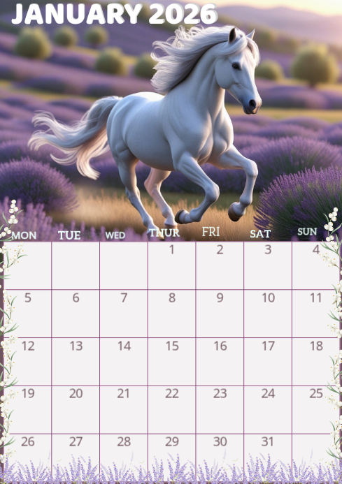 White Modern & Minimal January 2026 Calendar Design Template Instagram ...