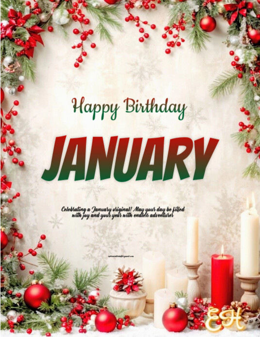 Copy of White Modern & Minimal January Birthday Flyer (us Letter ...