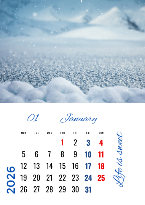 White Modern & Minimal January Calendars A3 Template | PosterMyWall