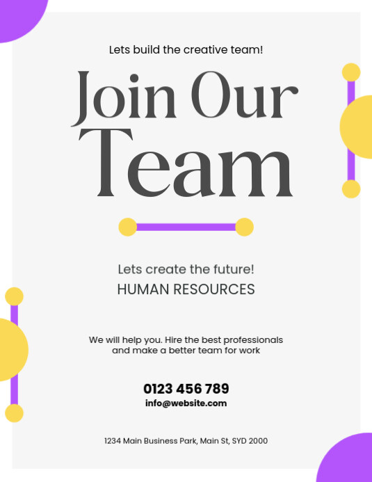 White Modern & Minimal Join Our Team Flyer (u Template | PosterMyWall