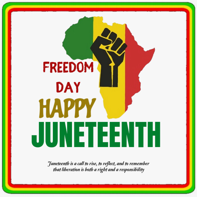 White Modern & Minimal Juneteenth Card Logo Template | PosterMyWall