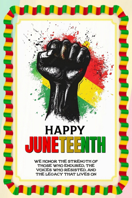 White Modern & Minimal Juneteenth Card Poster Template | PosterMyWall