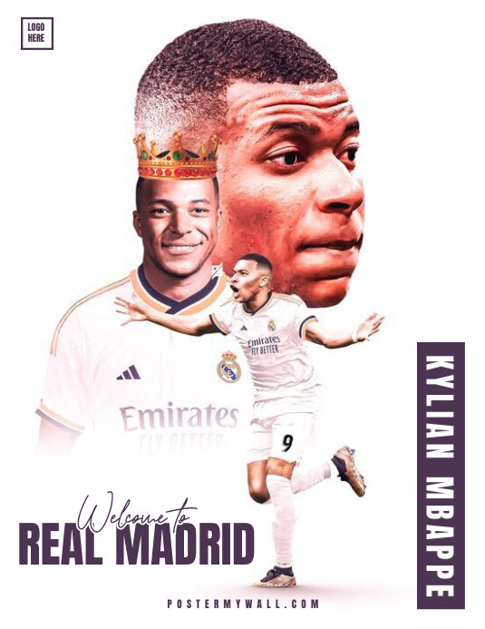 Copy of White Modern & Minimal Kylian Mbappe Pamflet | PosterMyWall