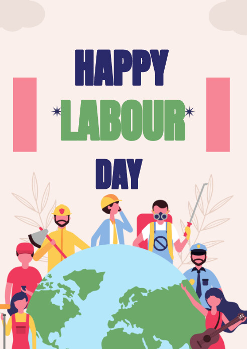 White Modern & Minimal Labor Day Poster Template | PosterMyWall
