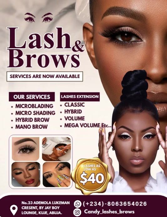 White Modern & Minimal Lash Extension Flyer Flyer (us Letter) Template ...