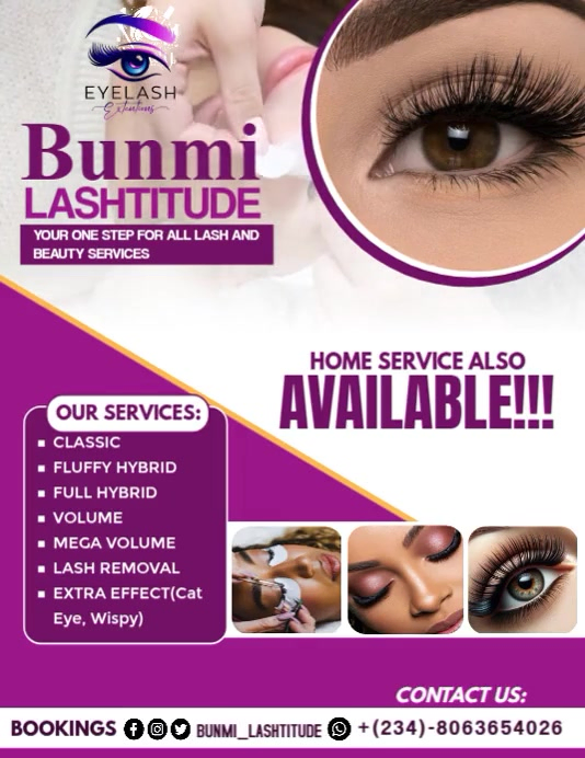 Plantilla de White Modern & Minimal Lash Extension Flyer Flyer (us ...