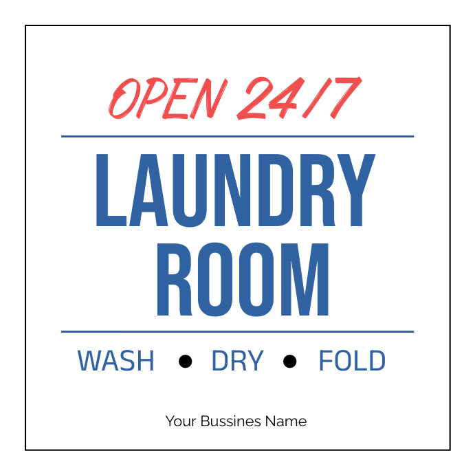 White Modern & Minimal Laundry Room Wash Dry Template | PosterMyWall