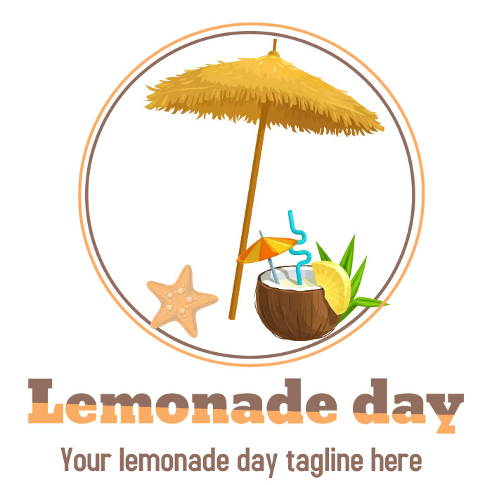 White Modern & Minimal Lemonade Day Logo Desi Template | PosterMyWall