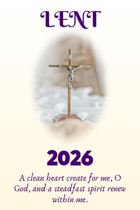 White Modern & Minimal Lent 2026 Quote Message Bible Verse Church Flyer ...