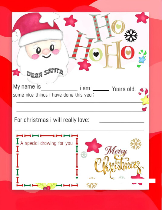 White Modern & Minimal Letter To Santa Flyer (us Letter) Template ...