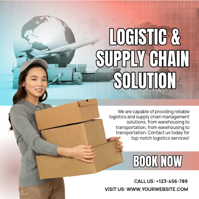 White Modern & Minimal Logistics & Supply Chain Solution Advertising Instagram Post Template ...