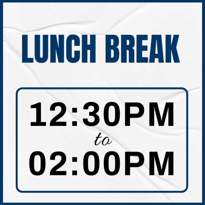 Copy of White Modern & Minimal Lunch Break Instagram Post | PosterMyWall