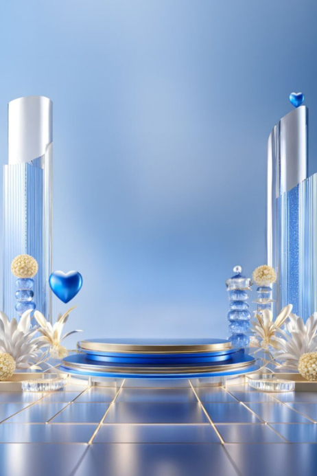 Plantilla de White Modern & Minimal Luxury Blue 3d Podium Background ...