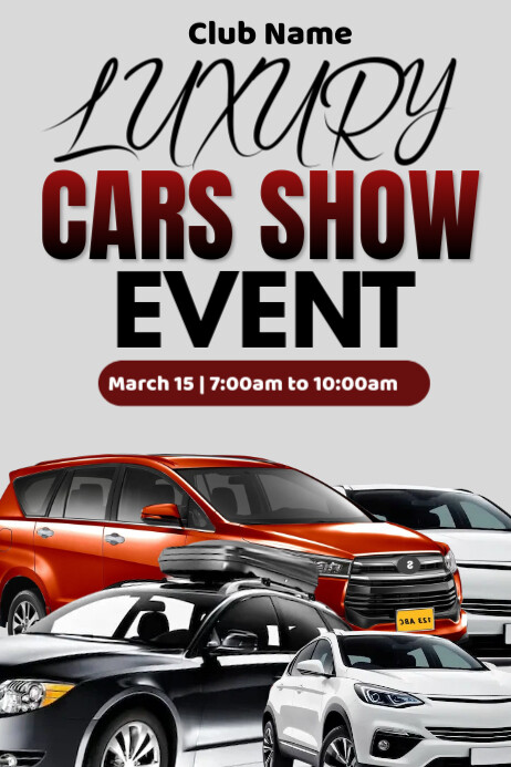 White Modern & Minimal Luxury Cars Show Event Poster Template ...