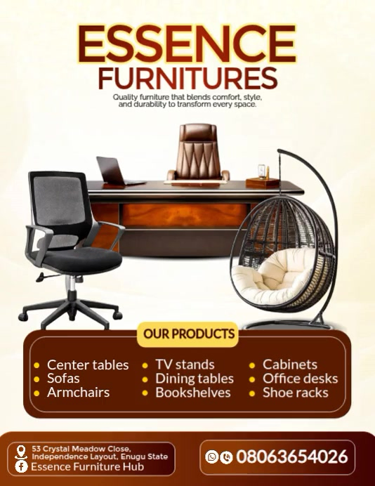 White Modern & Minimal Luxury Furniture Shop Flyer (us Letter) Template ...