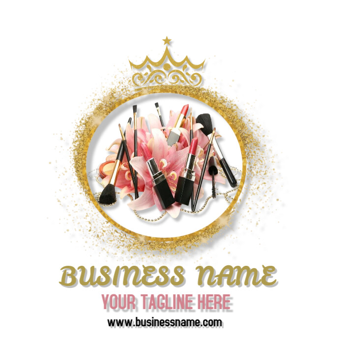 Copy of White Modern & Minimal Makeupglam Logo Template Logo | PosterMyWall