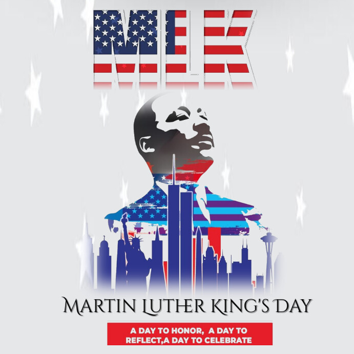 White Modern & Minimal Martin Luther King's Day Greetings Social Media ...