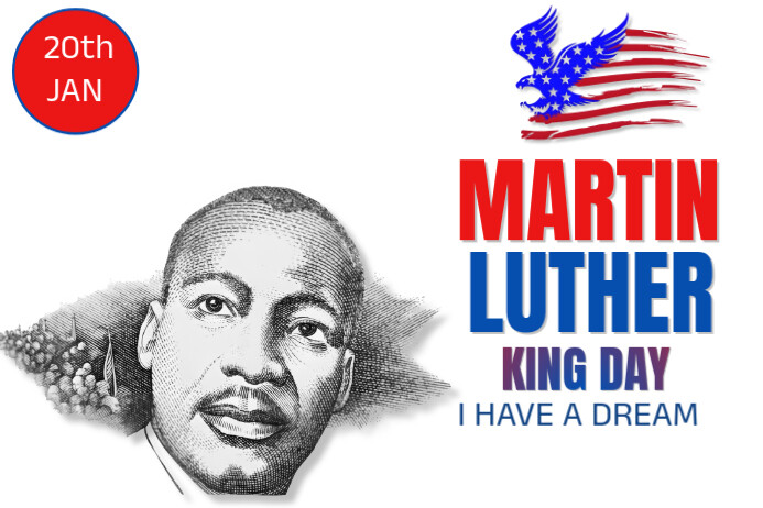 White Modern & Minimal Martin Luther King Day Poster Template ...
