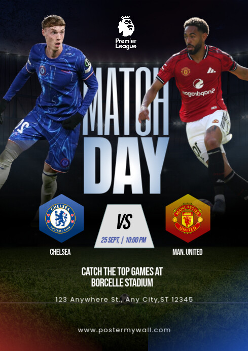 Copy of White Modern & Minimal Match Day A4 | PosterMyWall