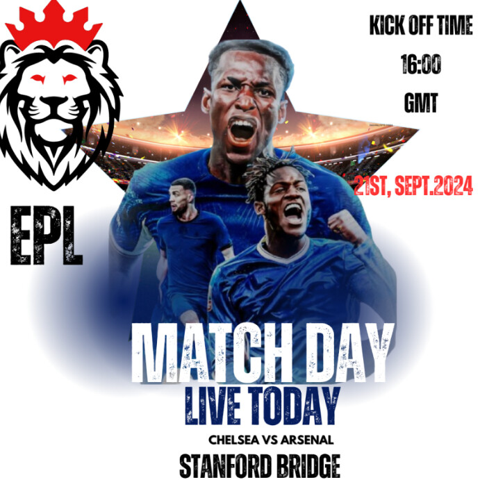 Copy of White Modern & Minimal Match Day Live-english | PosterMyWall