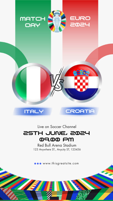 Plantilla de White Modern & Minimal Matchday Euro Soccer I | PosterMyWall