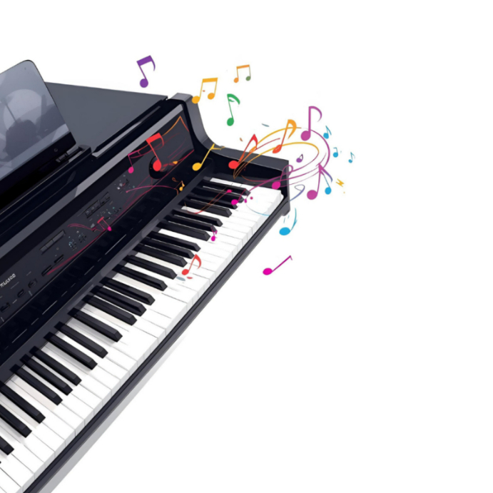 White Modern & Minimal Melody Music Notes Piano Keys Instagram Post ...