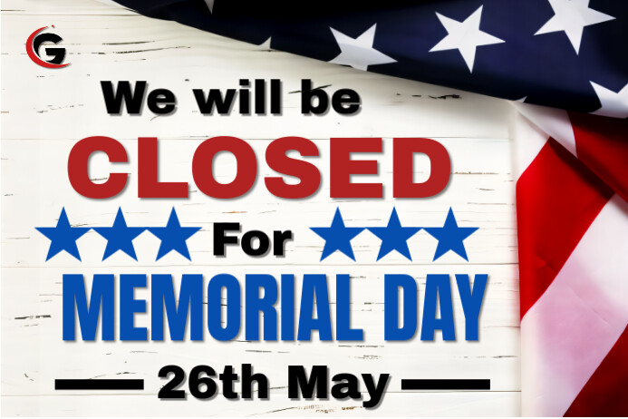 White Modern & Minimal Memorial Day Closure Notice Poster Template ...