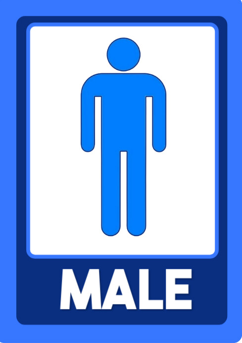 White Modern & Minimal Men’s Restroom Sign A4 Template | PosterMyWall