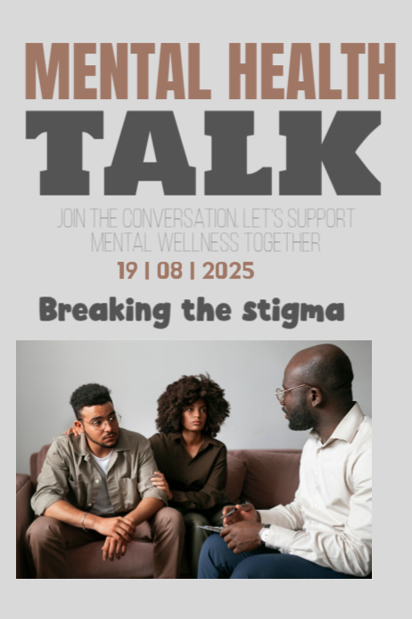 White Modern & Minimal Mental Health Talk Poster Template | PosterMyWall