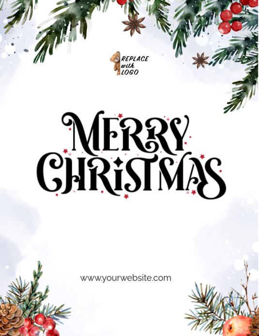 Copy of White Modern & Minimal Merry Christmas Company Template Flyer ...