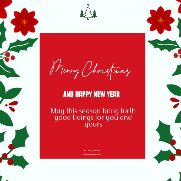 White Modern & Minimal Merry Christmas Design Instagram Post Template ...