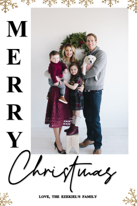 White Modern & Minimal Merry Christmas Greetings Card Template Poster ...