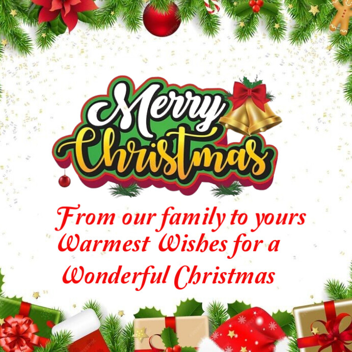 White Modern & Minimal Merry Christmas Wishes Instagram Post Template ...