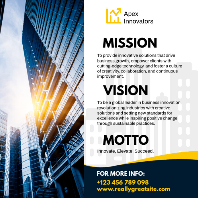 Copy of Mission, Vision, and Motto Template | PosterMyWall