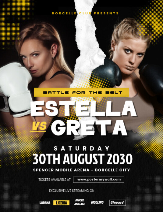 Plantilla de White Modern & Minimal Mma And Boxing Fight Promotion ...